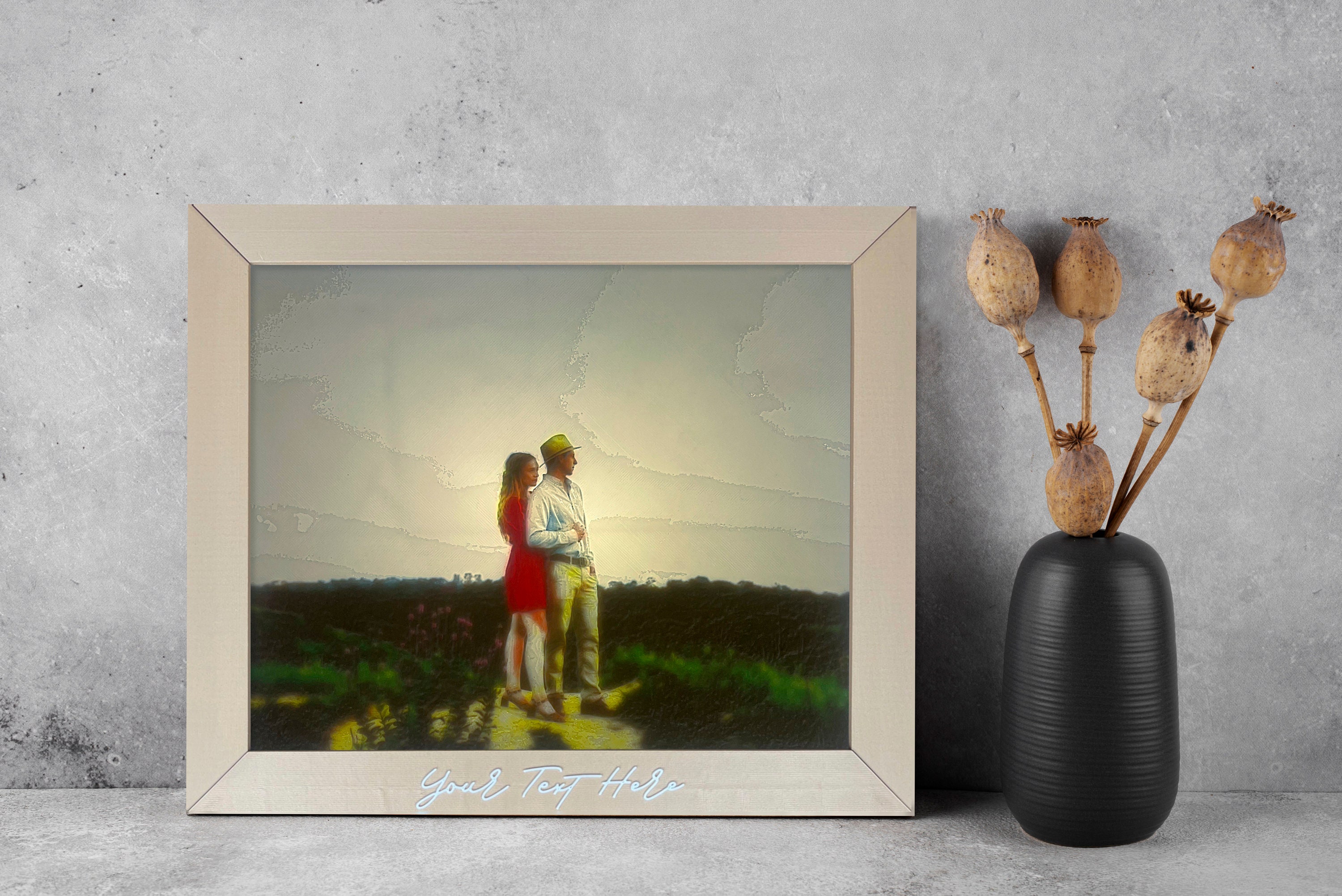Color Lithophane Custom Embossed Frame Color Lithophane Large Framed ...