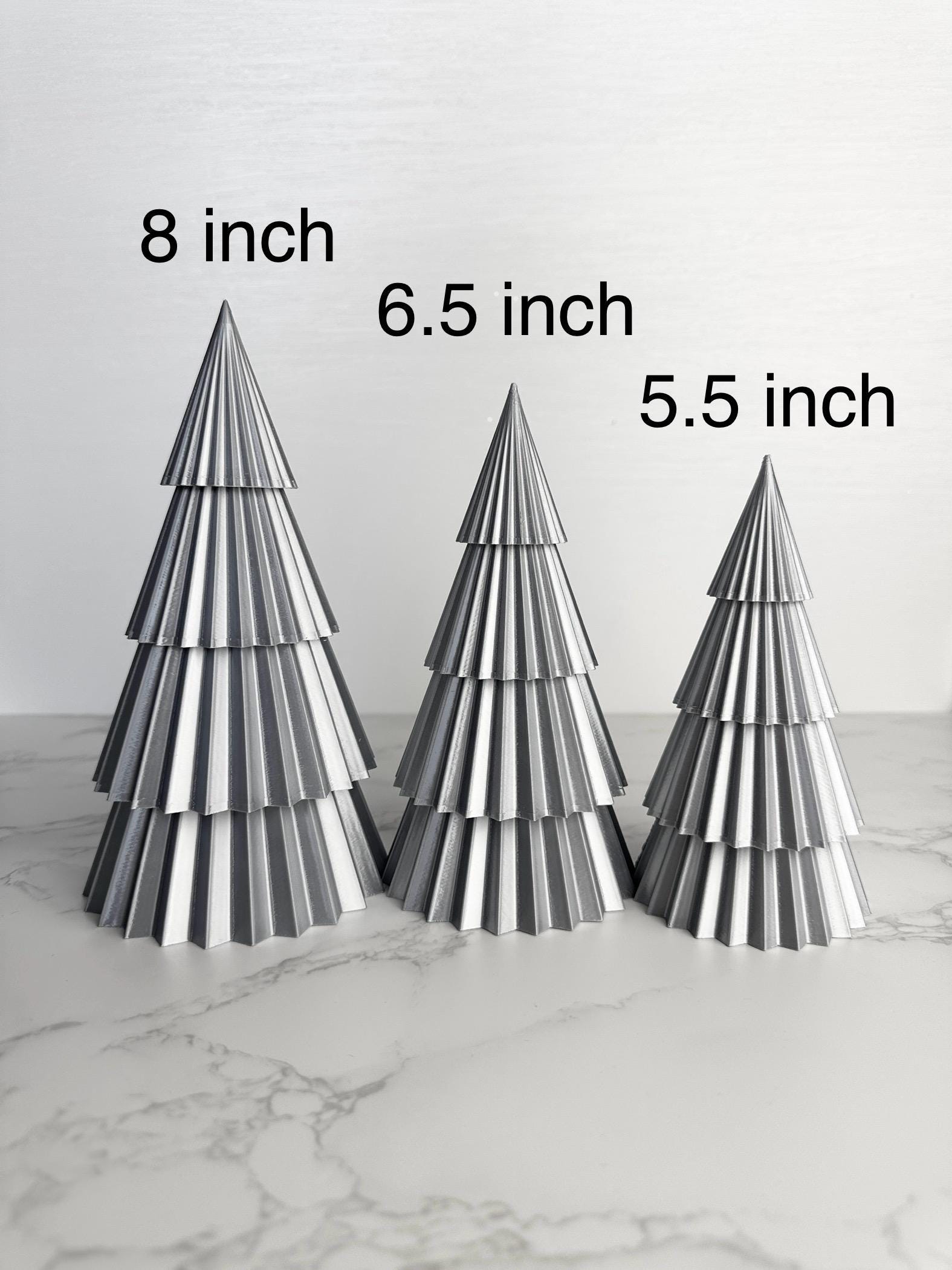 Gold 3D Printed Christmas Tree Set: Stackable Tabletop Decor - Etsy