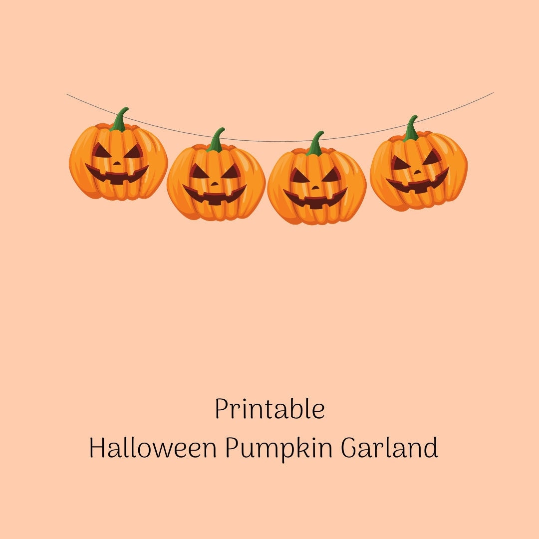 Halloween Printable, Printable Pumpkin Banner, Printable Banner, DIY ...