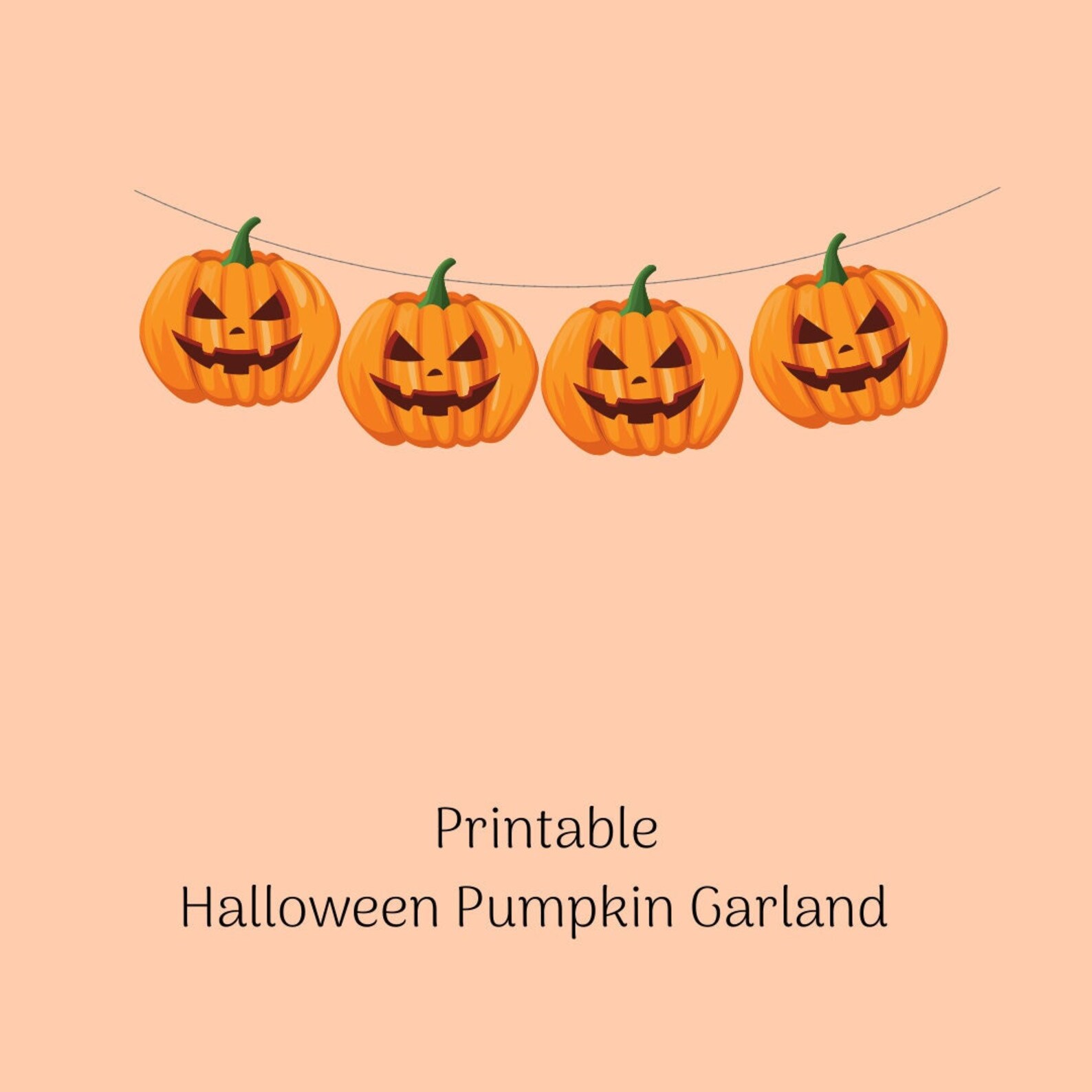 Halloween Printable, Printable Pumpkin Banner, Printable Banner, DIY ...