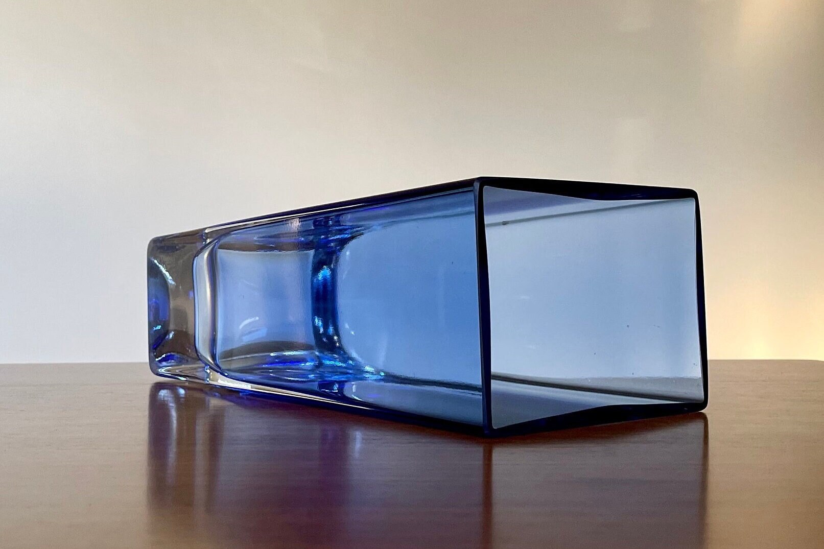 Vintage Krosno Cobalt Blue Rectangular Art Glass Vase | Postmodern ...