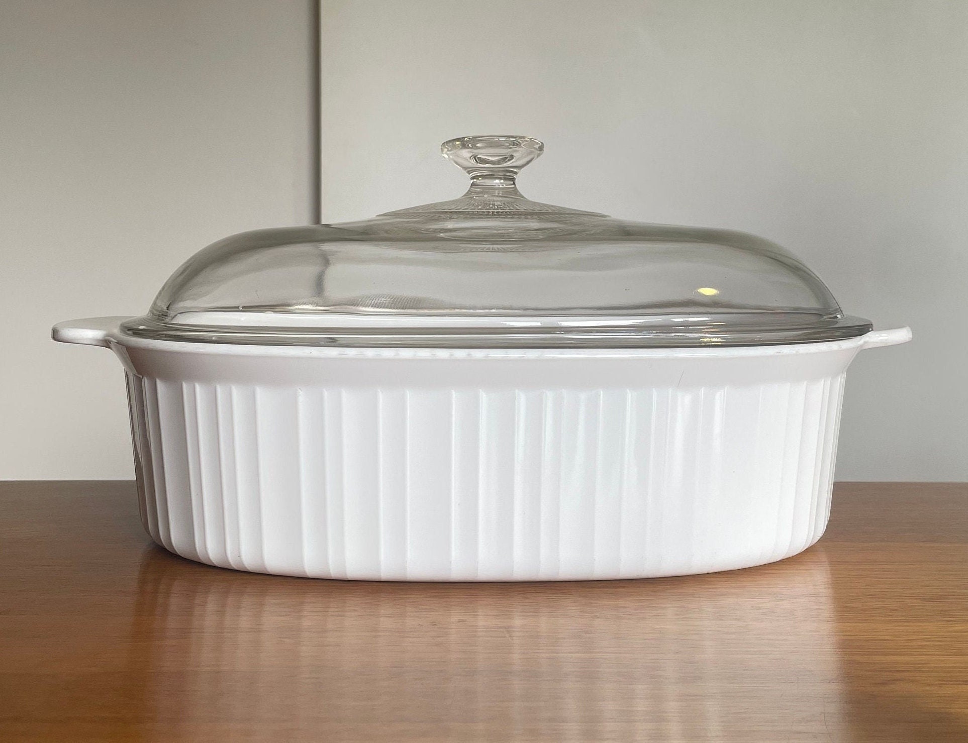 Vintage Corning Ware ‘french White’ F-14-B 4L Dutch Oven With Pyrex Lid ...