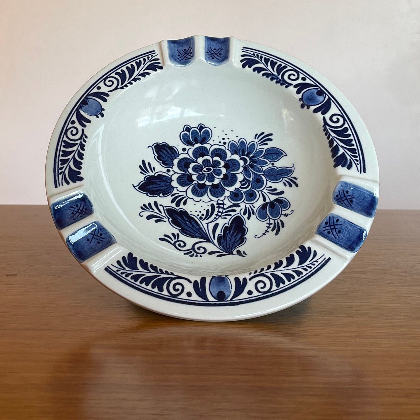 Vintage Blauw Delft Hand Painted Ashtray by Royal Distel Made in ...