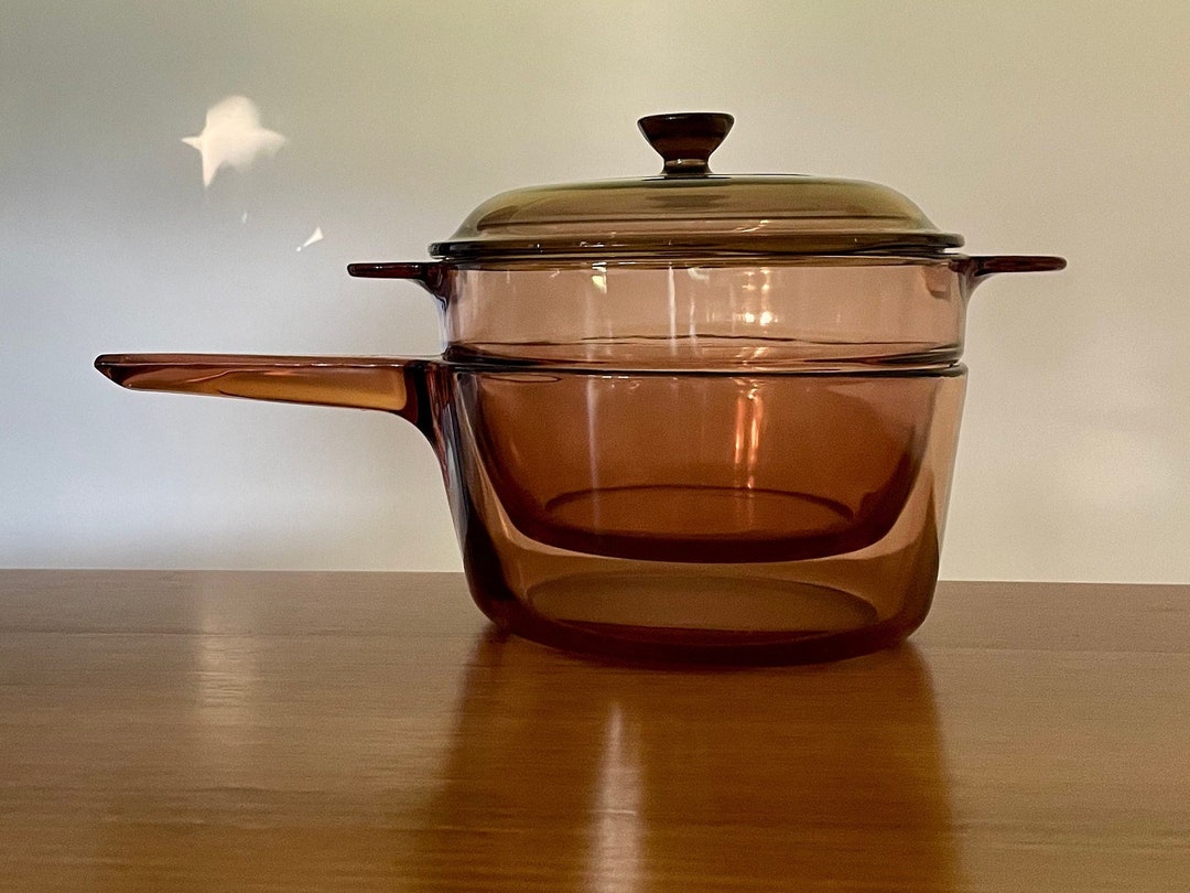 Vintage Corning vision Saucepan Set With Double Boiler and Lid 1.5 ...