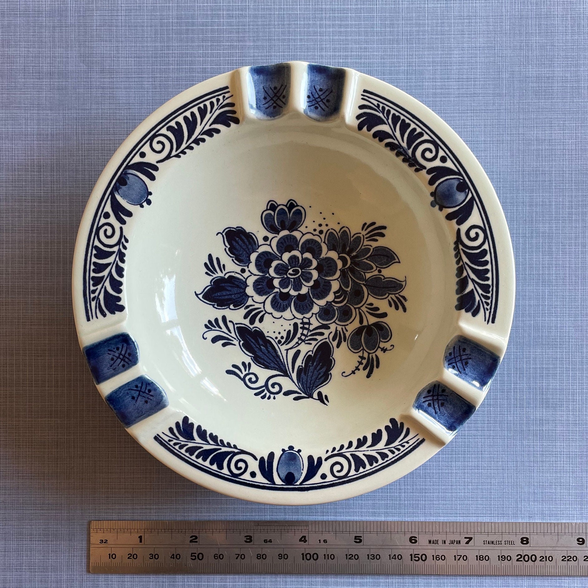 Vintage Blauw Delft Hand Painted Ashtray by Royal Distel Made in ...