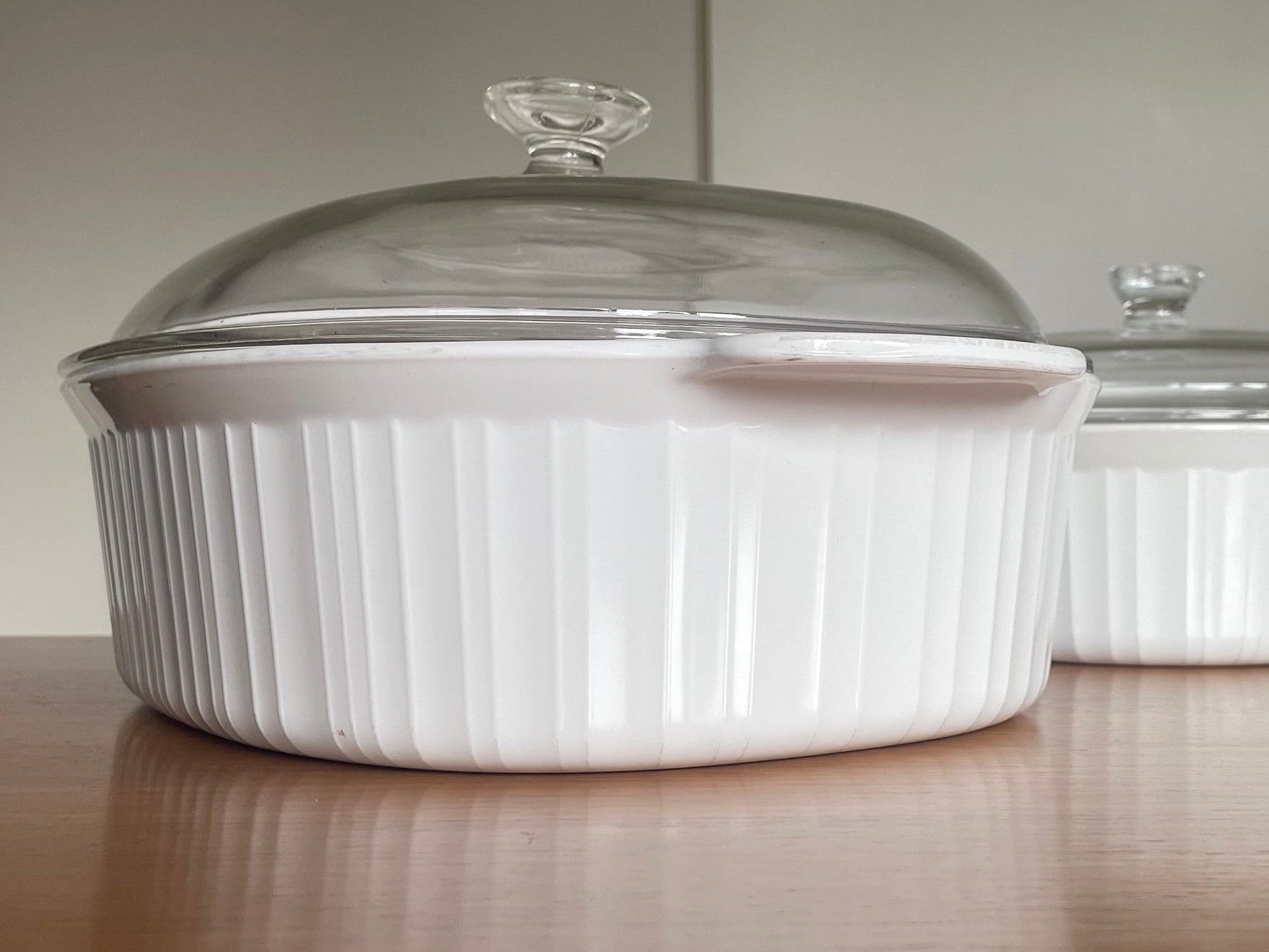 Vintage Corning Ware french White F-14-B 4L Dutch Oven With Pyrex Lid ...