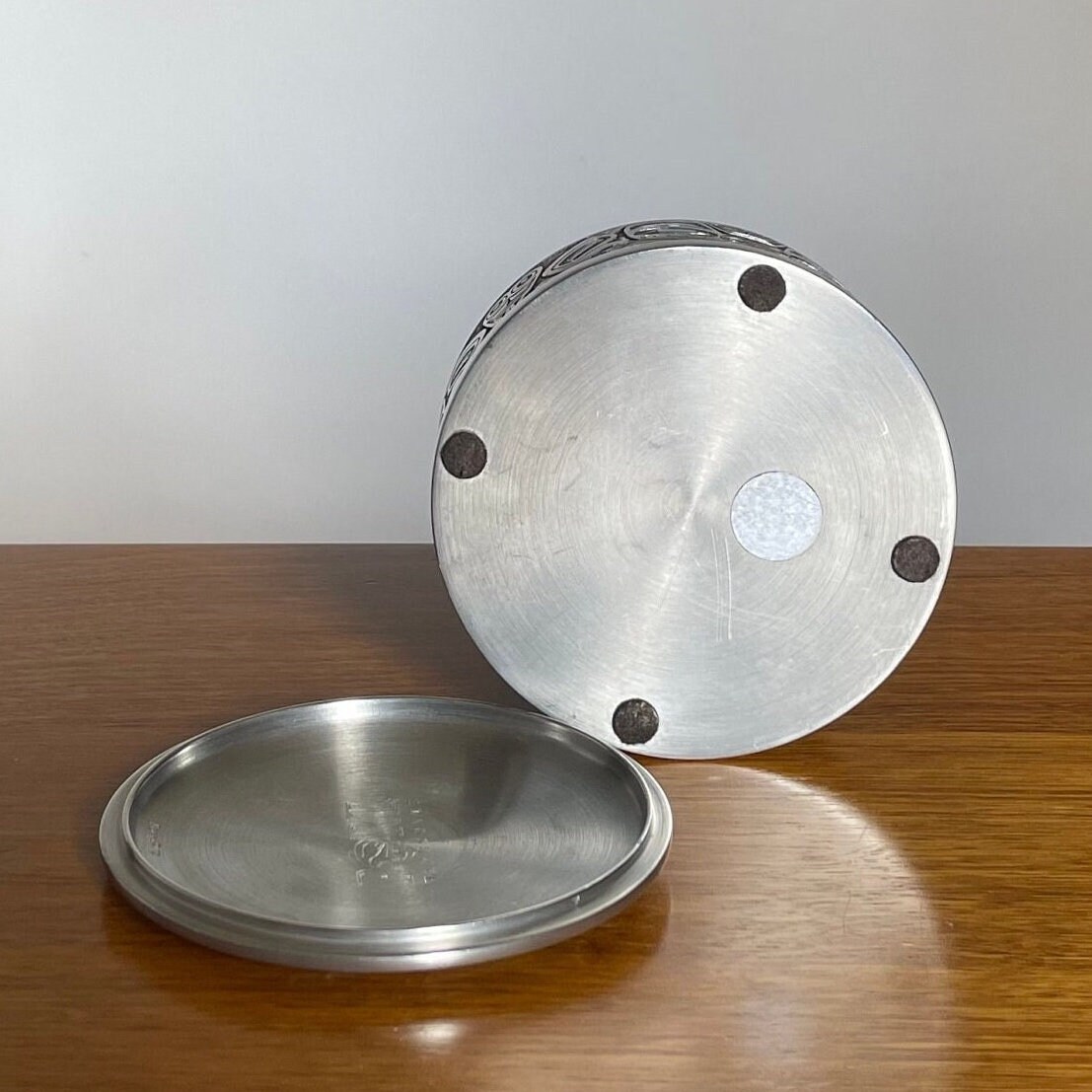 Vintage Boma Round Pewter Trinket Box Large Size bear - Etsy