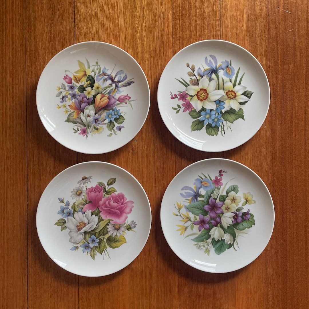 Vintage Kaiser Porcelain Floral Collector Plates | Buy as a Set or ...