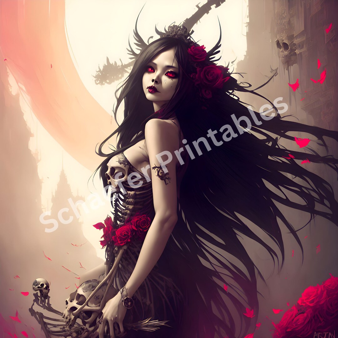 Watercolor Poster Art Print, Digital Art Print, Abstract Gothic Art ...