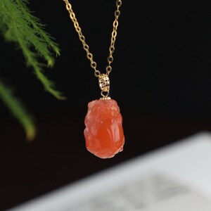 Genuine Certificate Jade Pixiu Agate Necklace, Red Jade Necklace ...