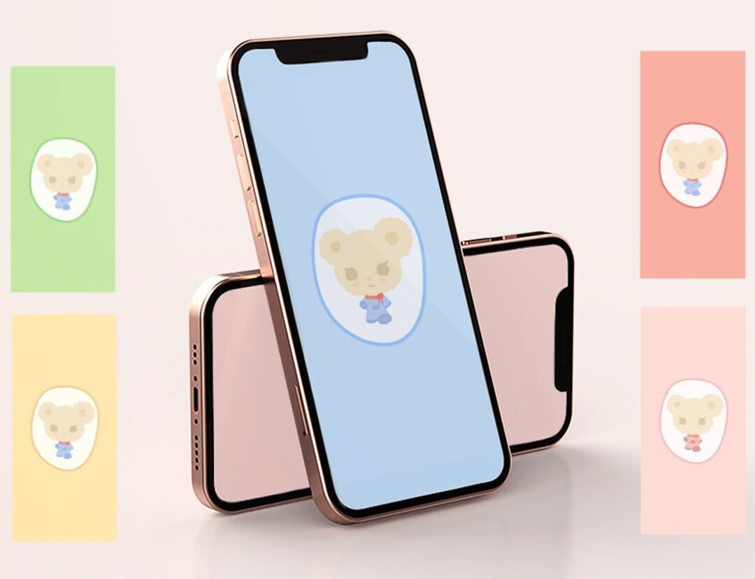 Aesthetic Chibi Bear iPhone Wallpaper - Etsy