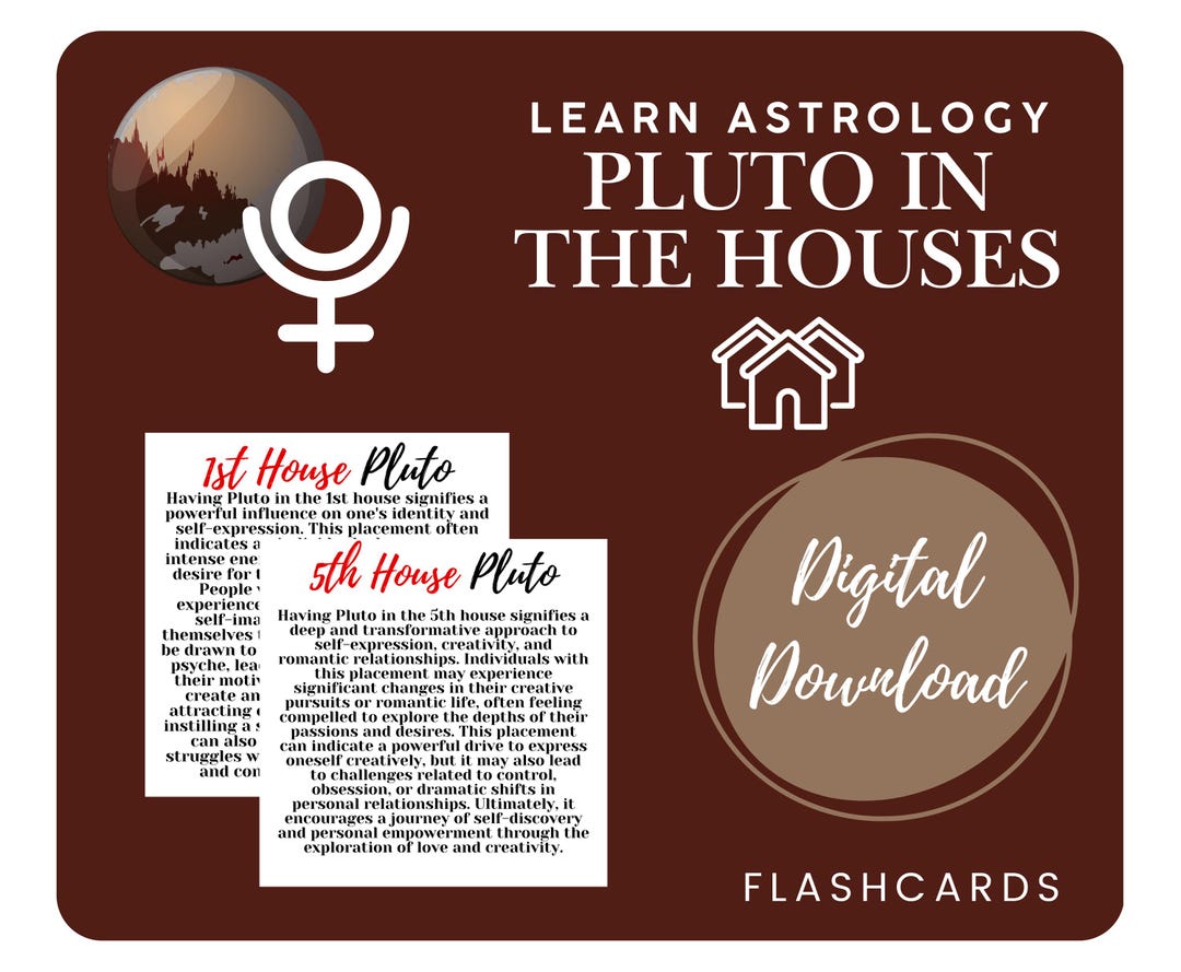 Pluto in the Houses Astrology Flashcards Printable - Etsy