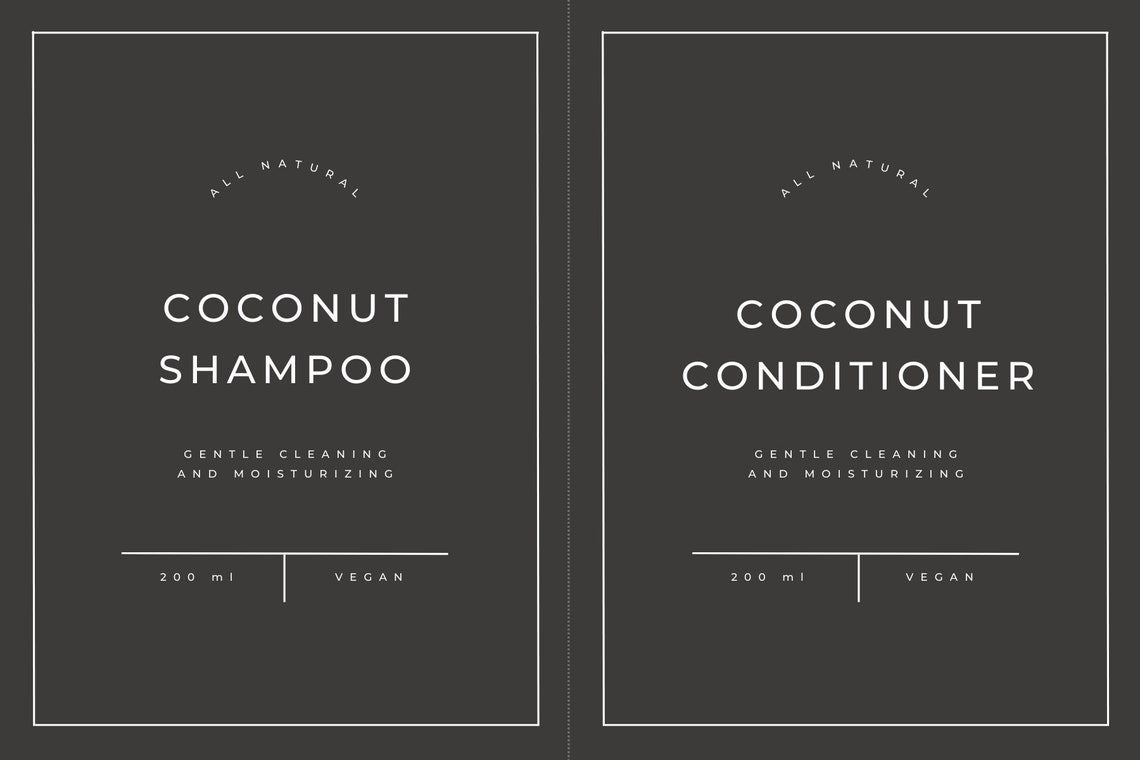 Shampoo & Conditioner Label Template - Etsy