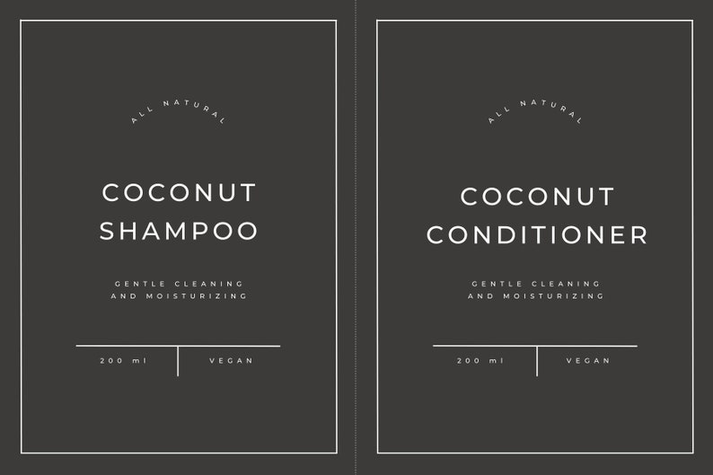 Shampoo & Conditioner Label Template - Etsy