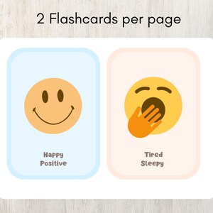 Emotion Smiley Faces Flashcards | 10 Cards - Etsy