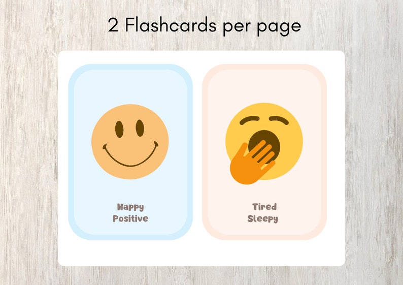 Emotion Smiley Faces Flashcards | 10 Cards - Etsy