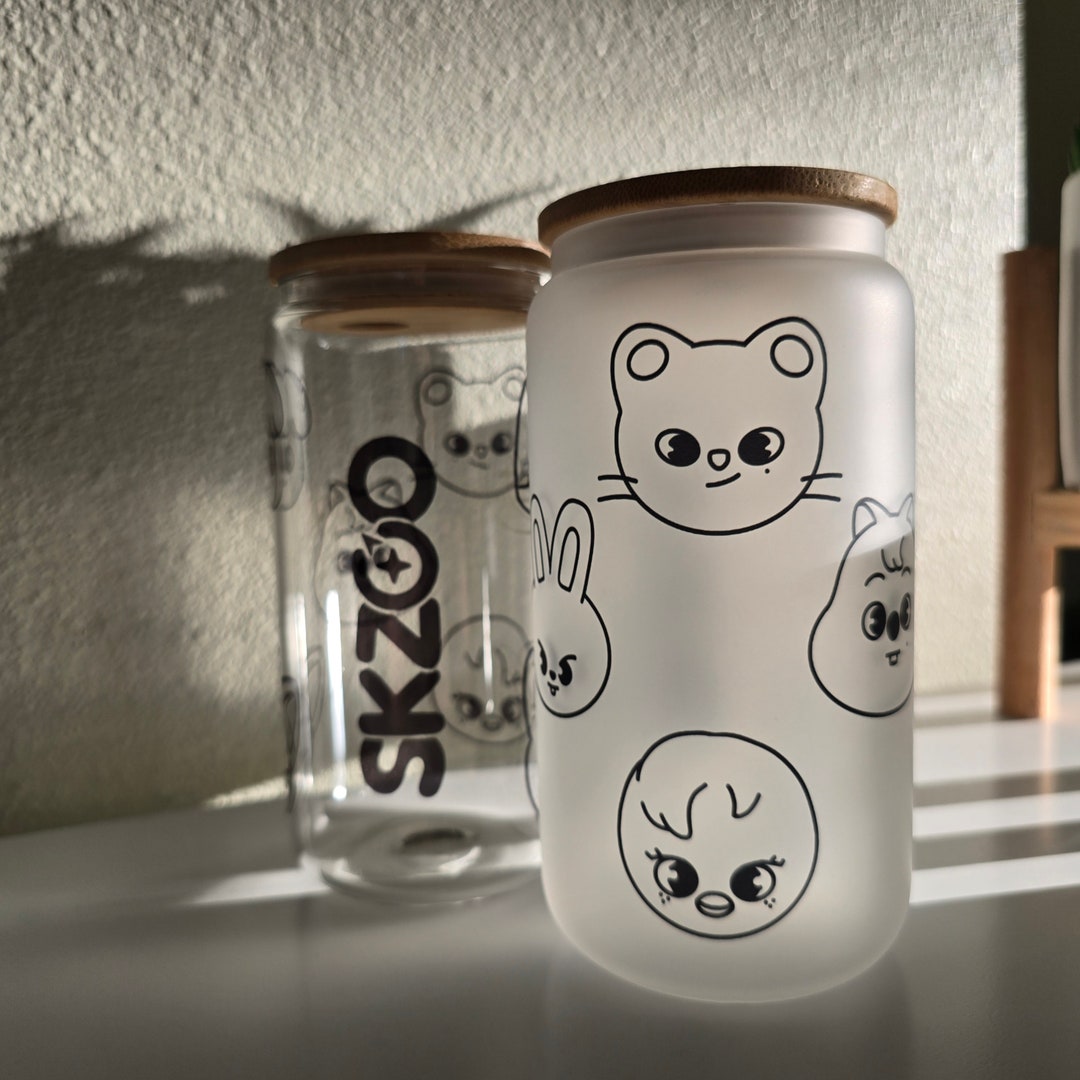 Stray Kids Skzoo 16oz Glass Cup - Etsy