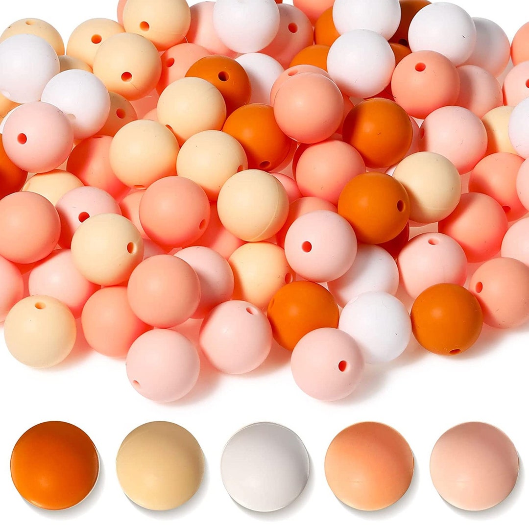 Orange Round Silicon Beads Double Hole Silicone Beads - Etsy
