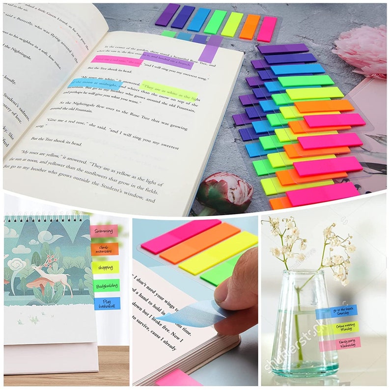 Rainbow Colors Sticky Notes, 980 Pcs Flag Sticky Notes, Pastel Colors ...