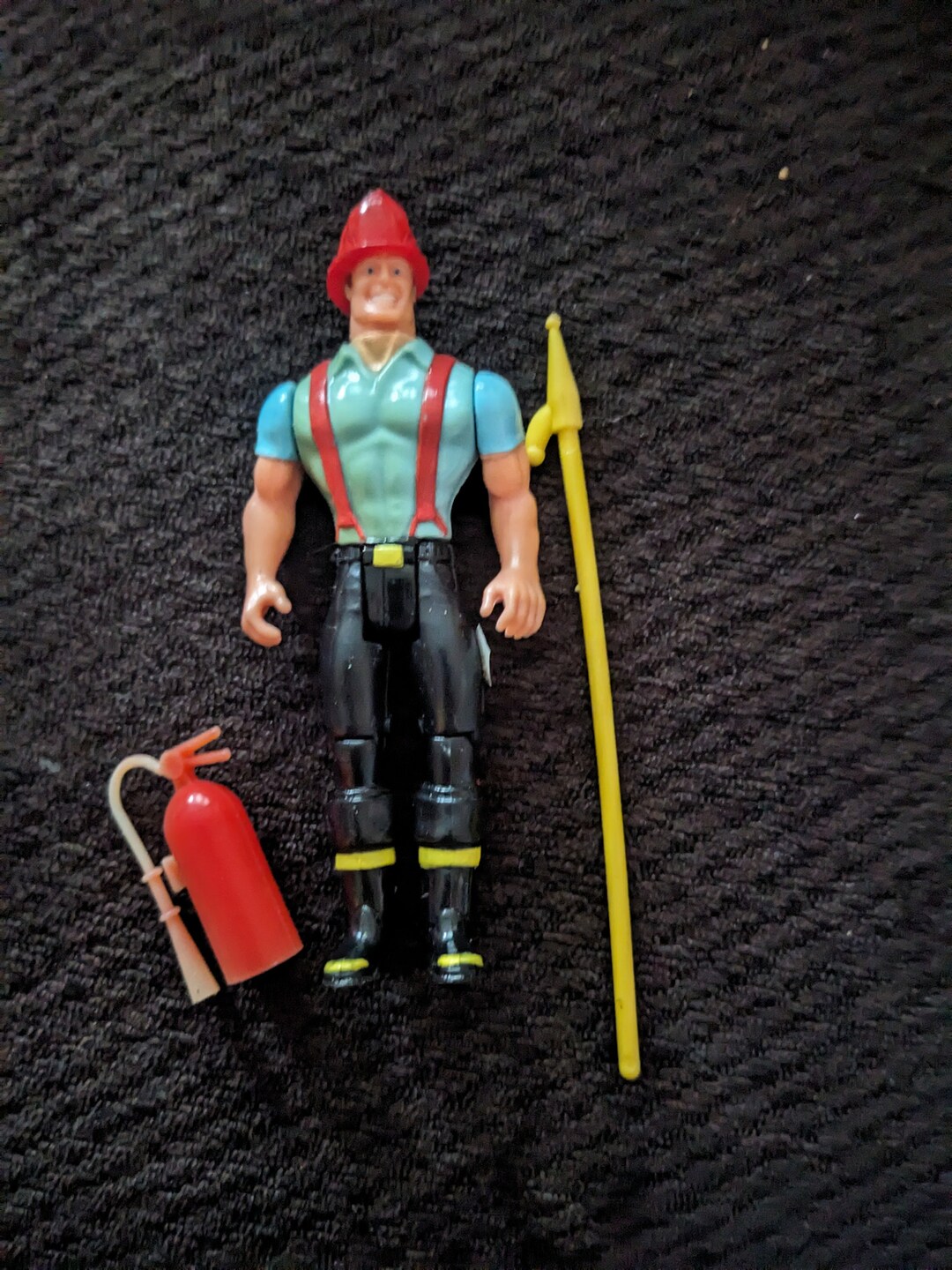 Vintage 1989 Nylint Men of Steel Fire Fighter Fire Man Action Figure W ...