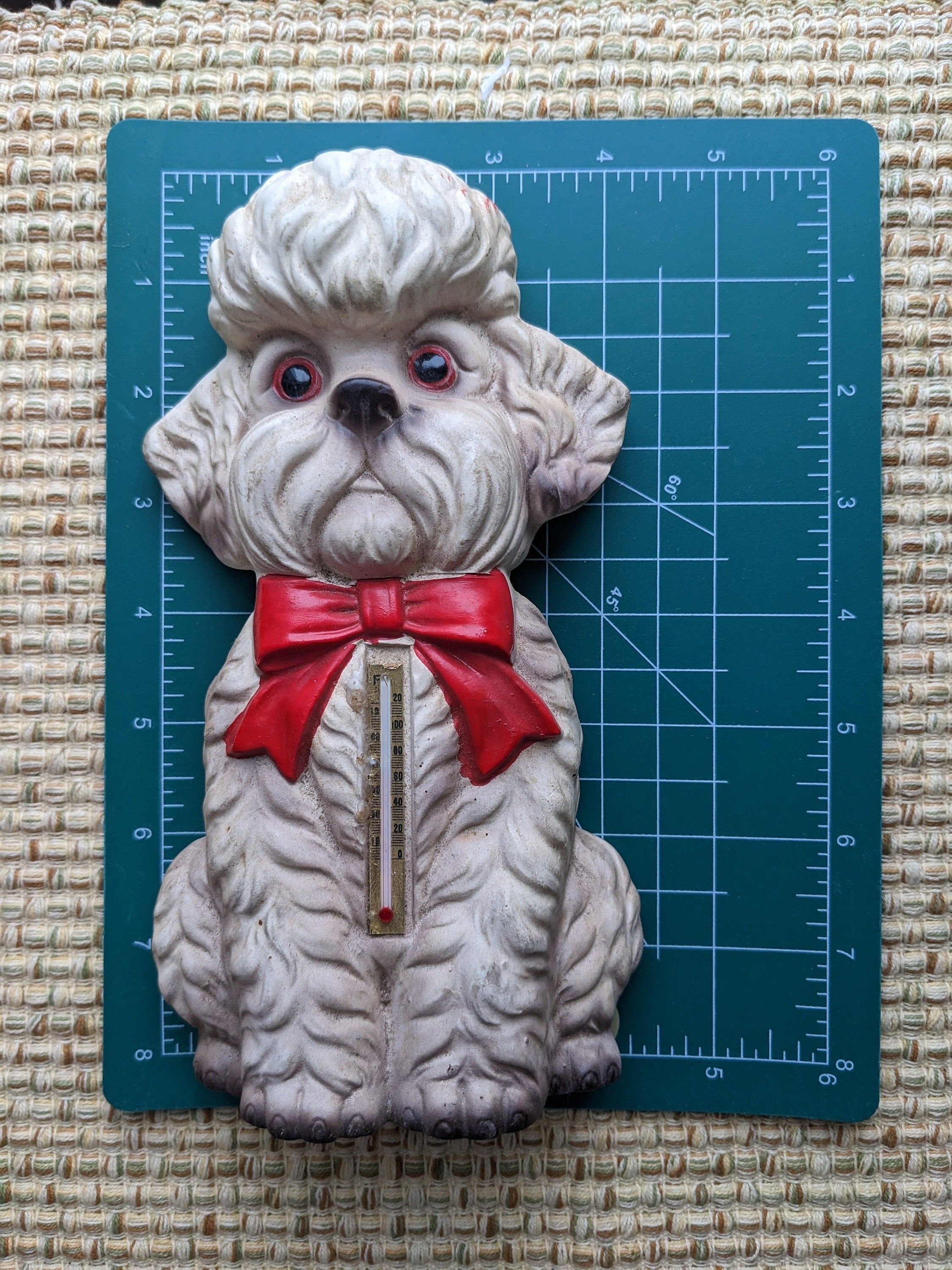 Vintage Ceramic Poodle Thermometer - Etsy