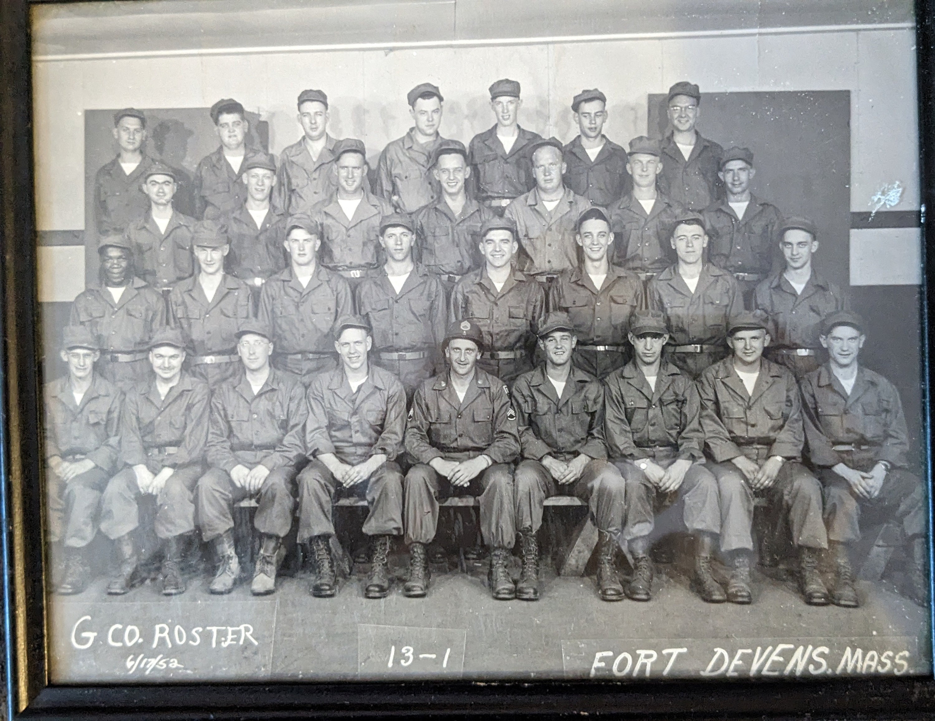 Military Photo Army 1952 G Co. Roster 13-1 Fort Devens MASS 6/17/52 - Etsy