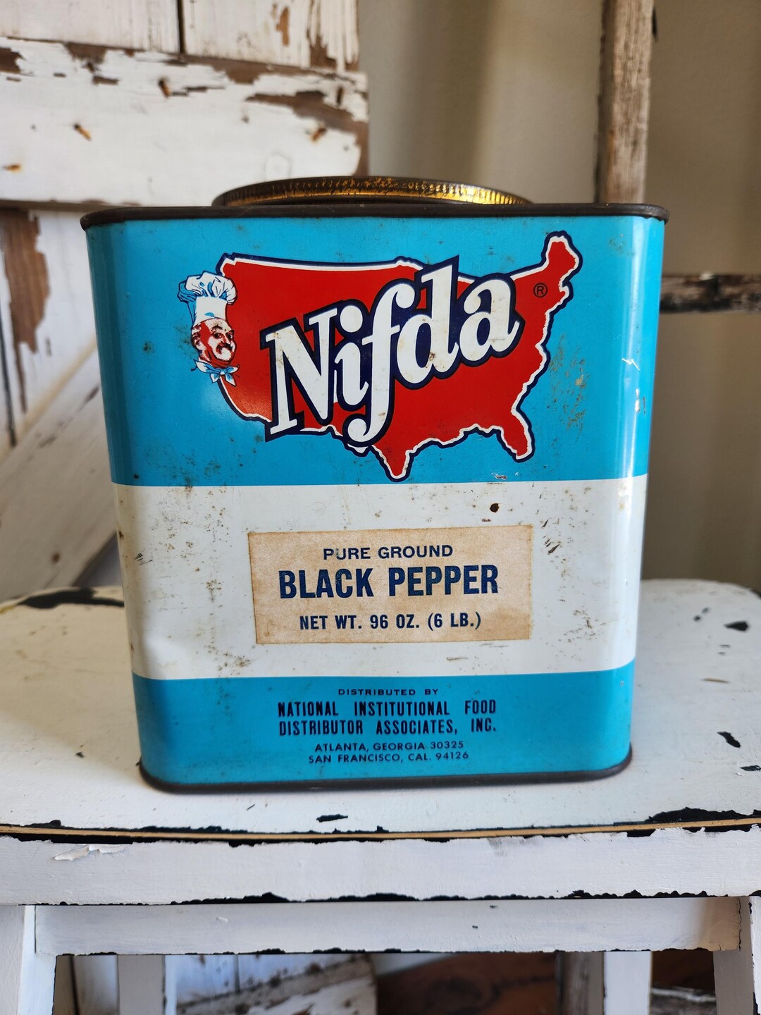 Vintage 1960s NIFDA Poultry Black Pepper Spice Tin 6 Lb Ultra Rare - Etsy