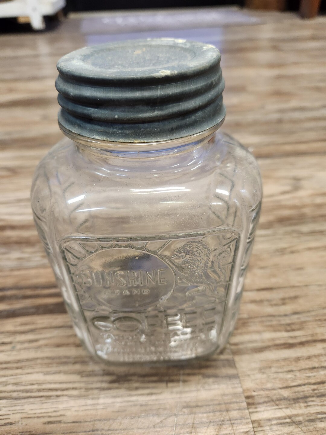 Sunshine Brand Coffee Jar 7vintage Embossed Lion Logo Springfield MO ...