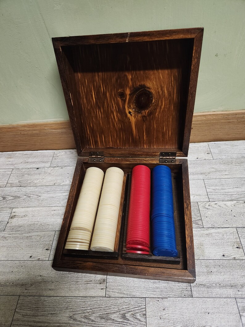 1970's Granby Poker Chip Wood Box Cards Design - Etsy