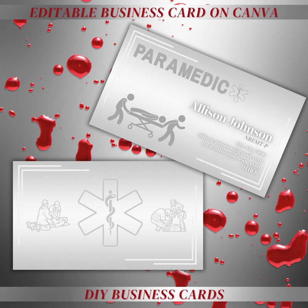 Editable Paramedic Business Card 2 Paramedic, Editable on Canva ...