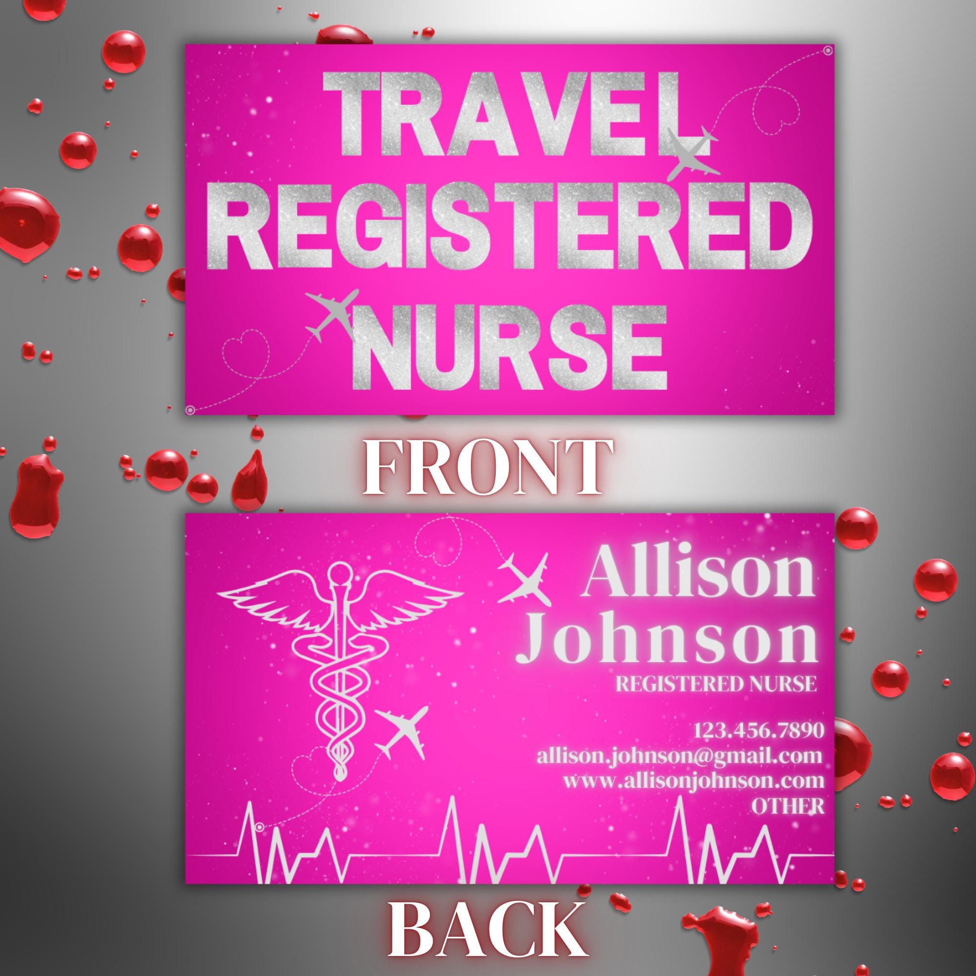 Editable RN Business Card Travel Registered Nurse, Registered Nurse ...