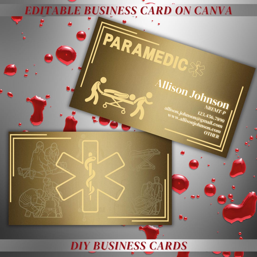 Editable Paramedic Business Card 3 Paramedic, Editable on Canva ...
