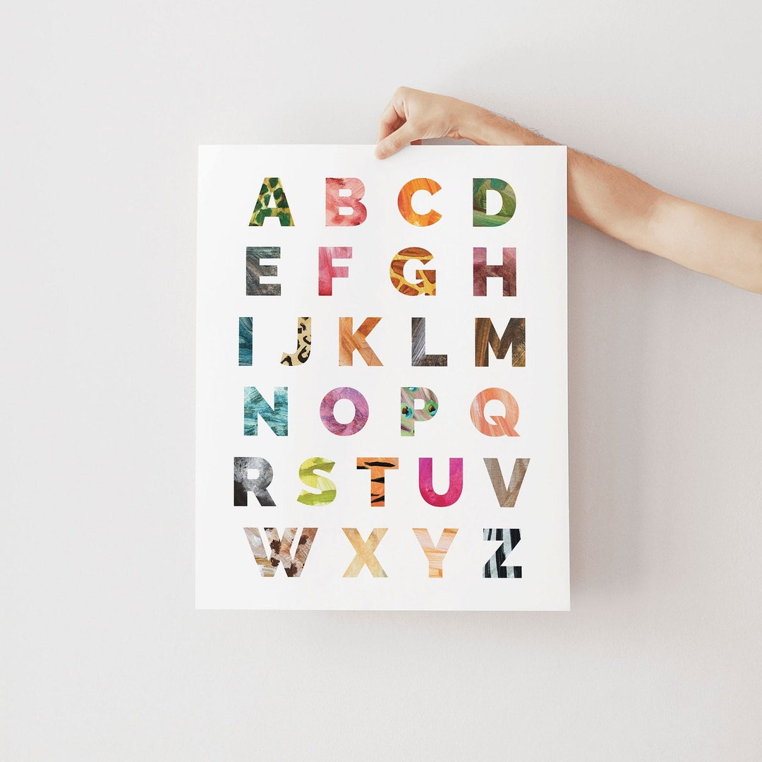 ABC Poster for Kids, Educational Artwork for Children, Kids Room Art ...