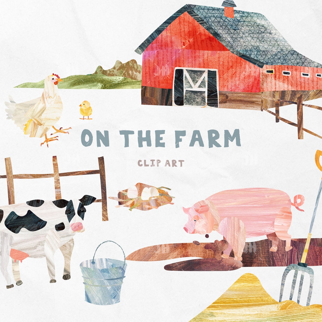 Animals on the Farm, Clip Art Set, Digital Download Set of Clipart ...