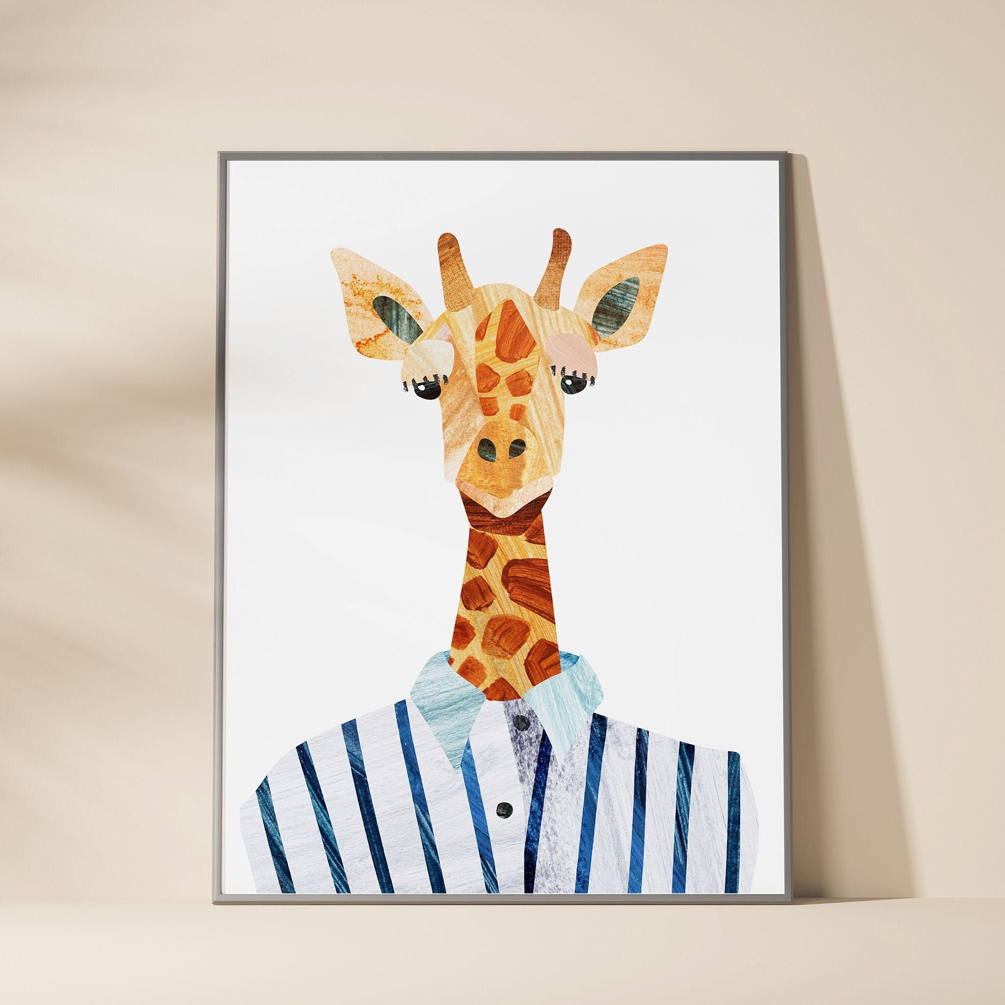 Giraffe Wearing Clothes Poster for Kids Choose Your Size - Etsy