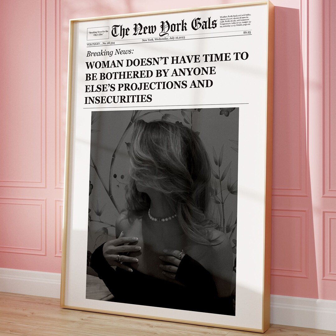 Trendy Wall Art New York Times Print Newspaper Print Bar Cart Wall