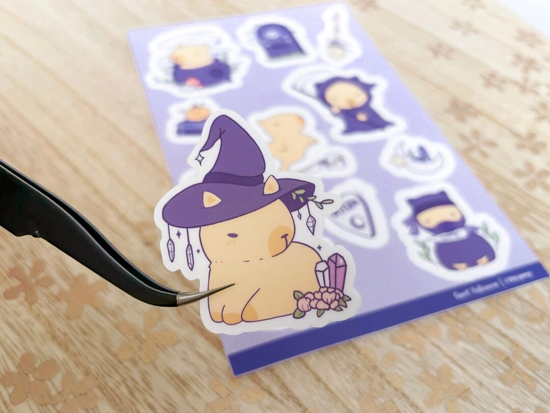 Capybara Halloween Sticker Sheet Cozy Kawaii Spooky October - Etsy