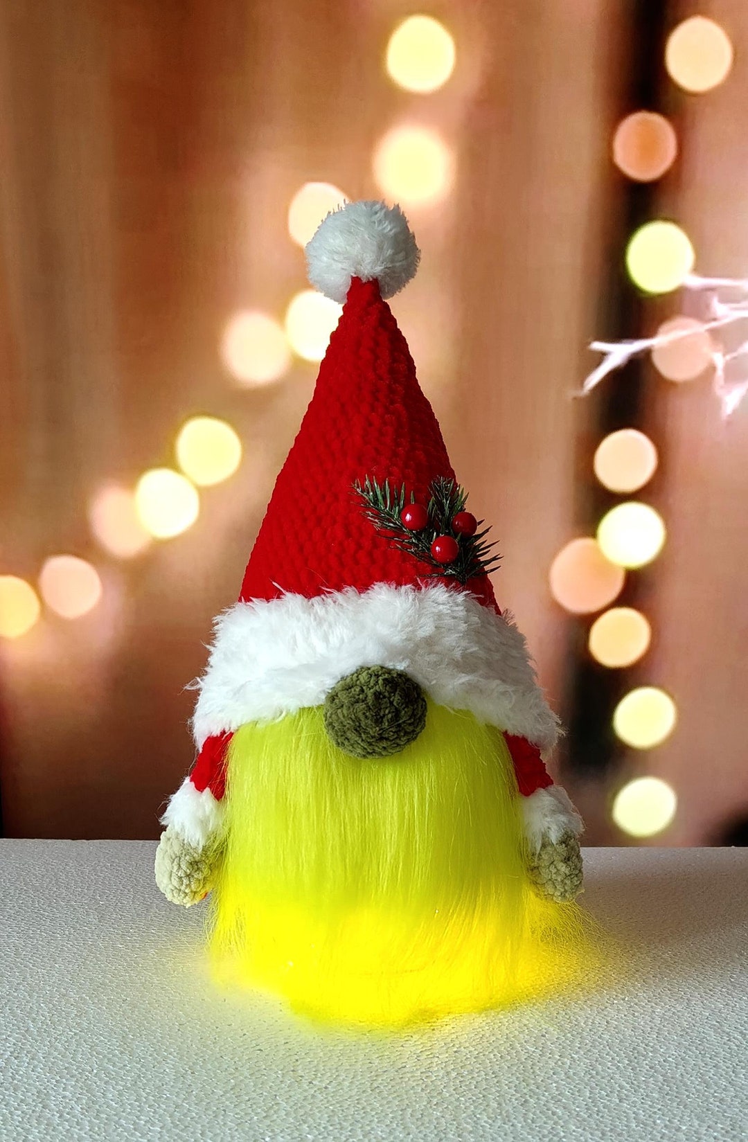 Crochet PATTERN Grinch Gnome Night Light, Christmas Amigurumi, New Year ...
