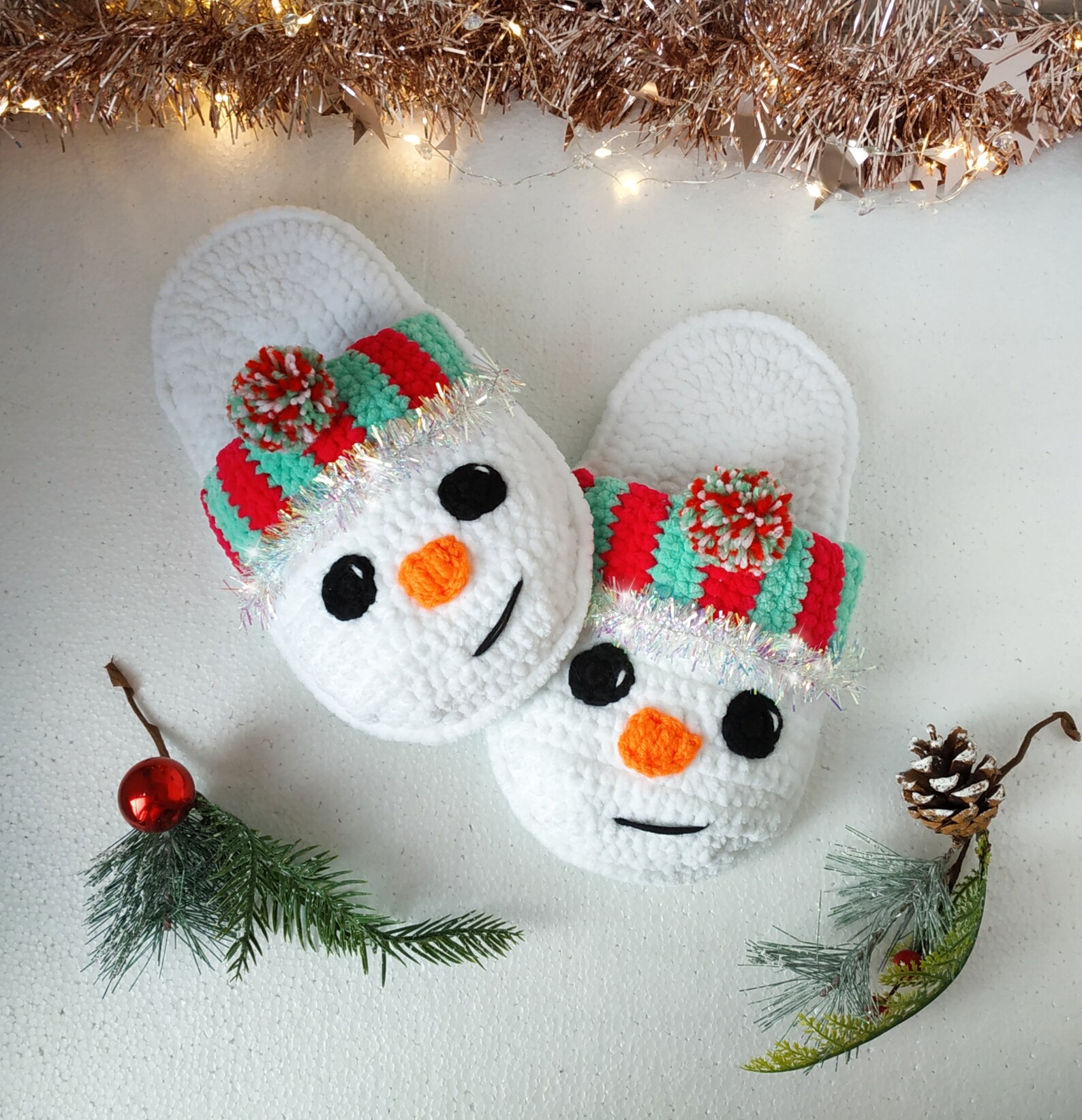 Crochet Pattern Snowman Slippers Gift for Christmas DIY - Etsy Australia