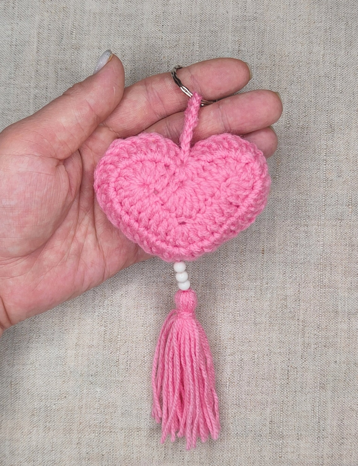 Heart Free Crochet Pattern Keychain Valentine's Day Gift - Etsy