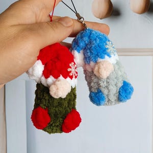 No-sew Crochet Pattern Amigurumi Keychain Gnome, Christmas Plush Gnome ...