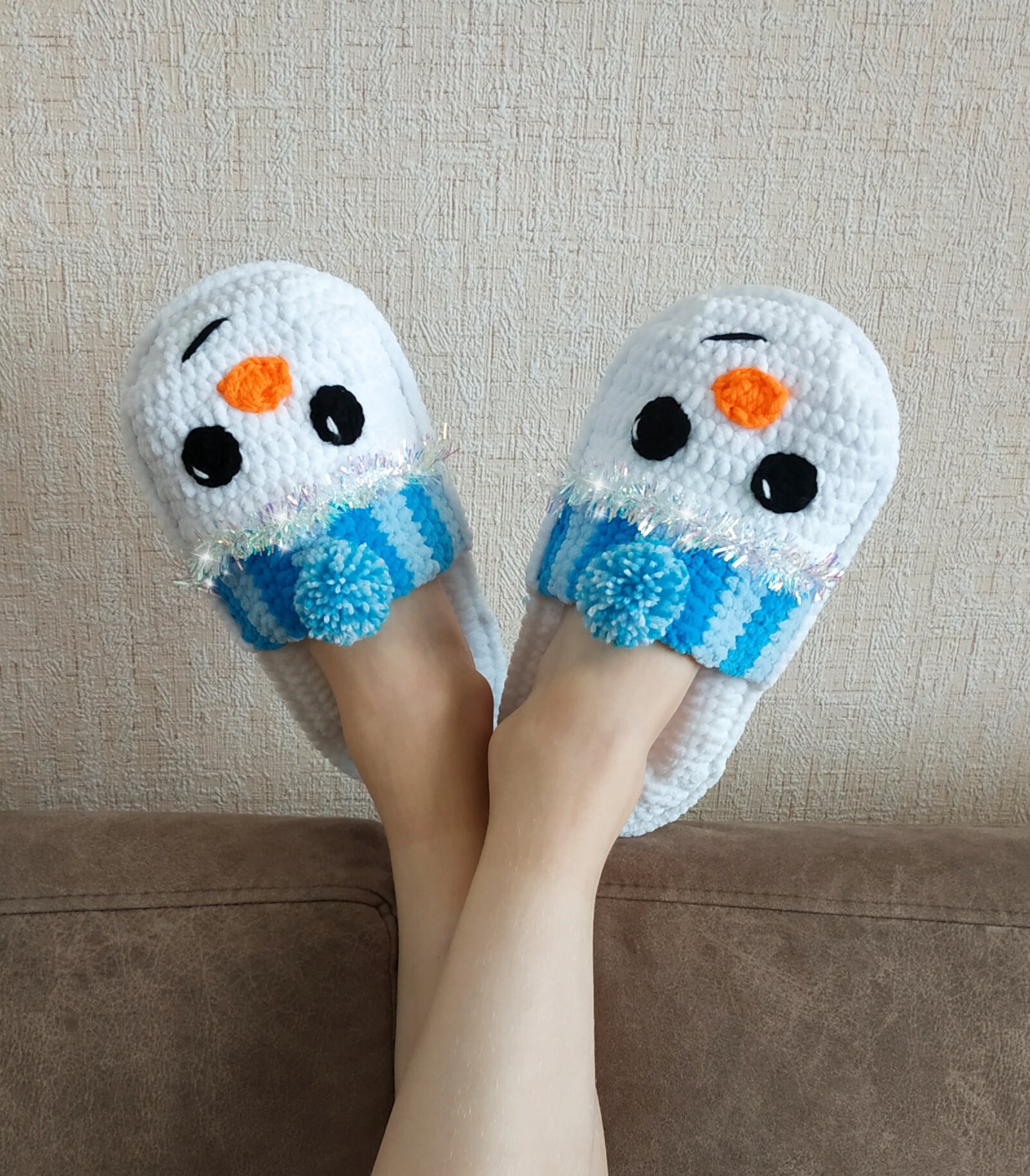 Crochet Pattern Snowman Slippers Gift for Christmas DIY - Etsy Australia
