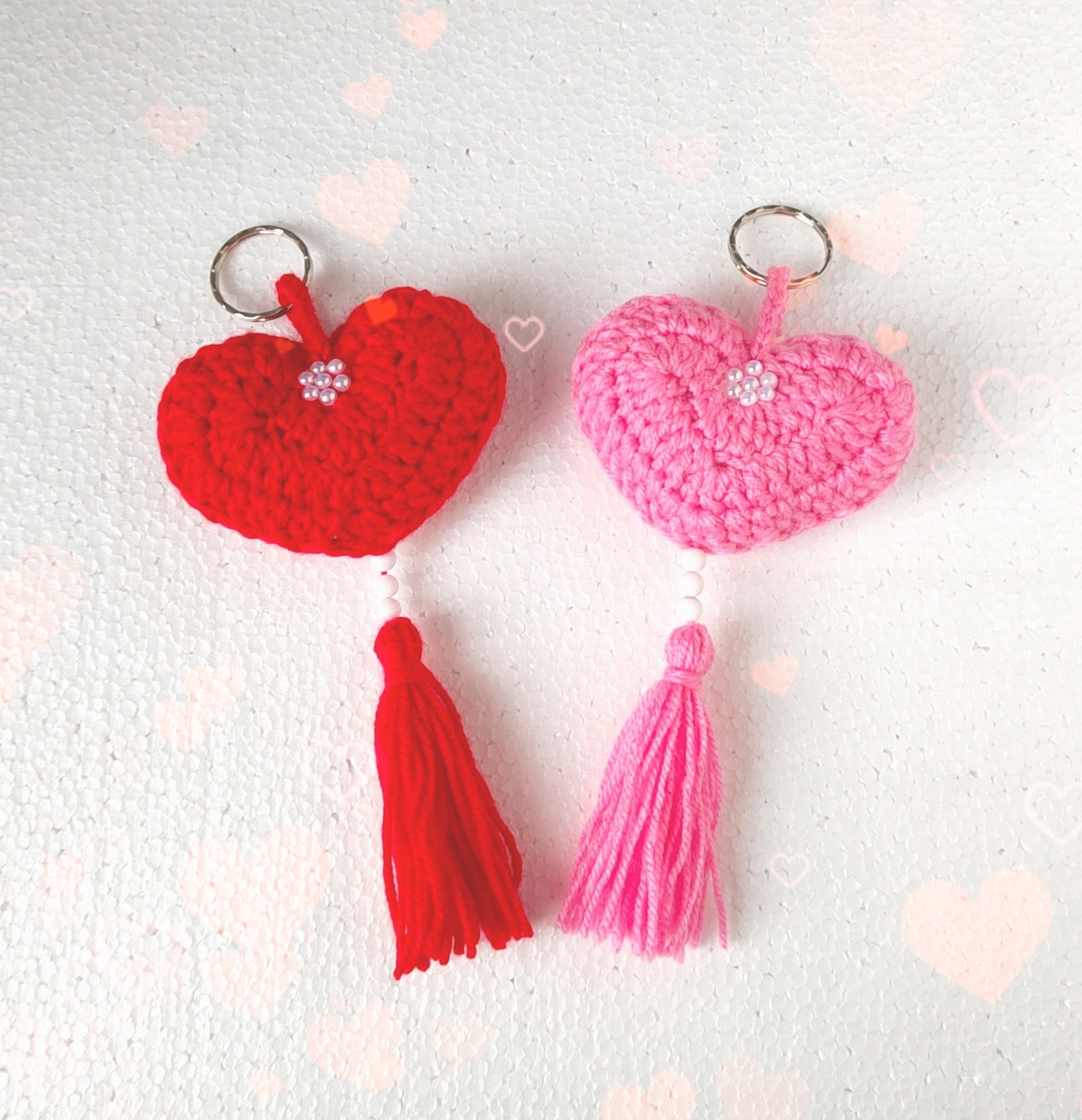 Heart Free Crochet Pattern Keychain Valentine's Day Gift - Etsy