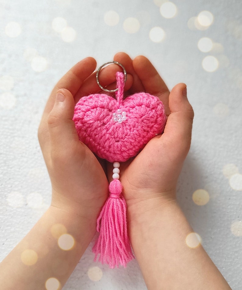 Heart Free Crochet Pattern Keychain Valentine's Day Gift - Etsy