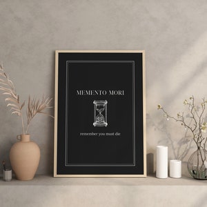 Black Memento Mori Print, Stoicism Art, Stoic Philosophy Poster ...