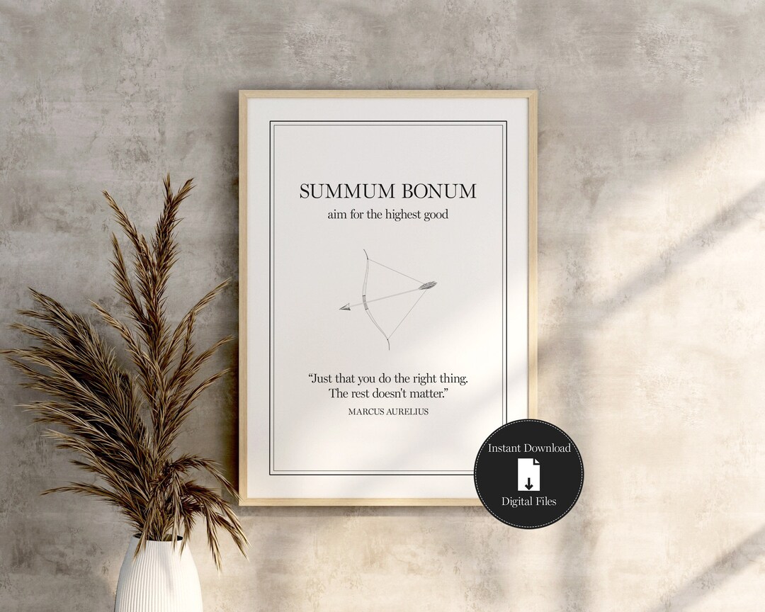 Stoicism Summum Bonum Quote Print, Do the Right Thing, Digital Download ...