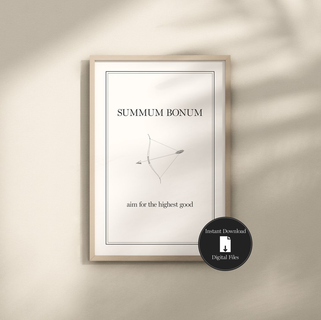 Stoicism Summum Bonum Print, Aim for the Highest Good, Digital Download ...