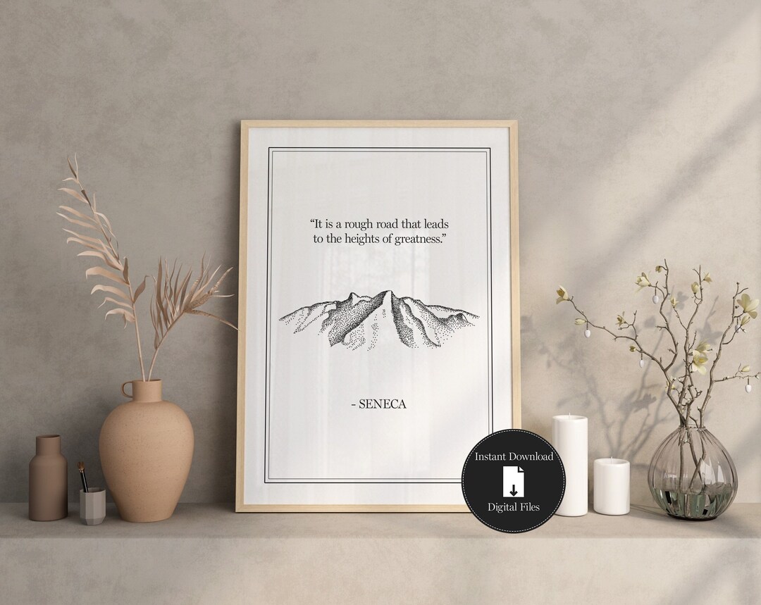 Seneca Quote, Stoicism Print, Stoic Wall Art, Inspirational Poster ...