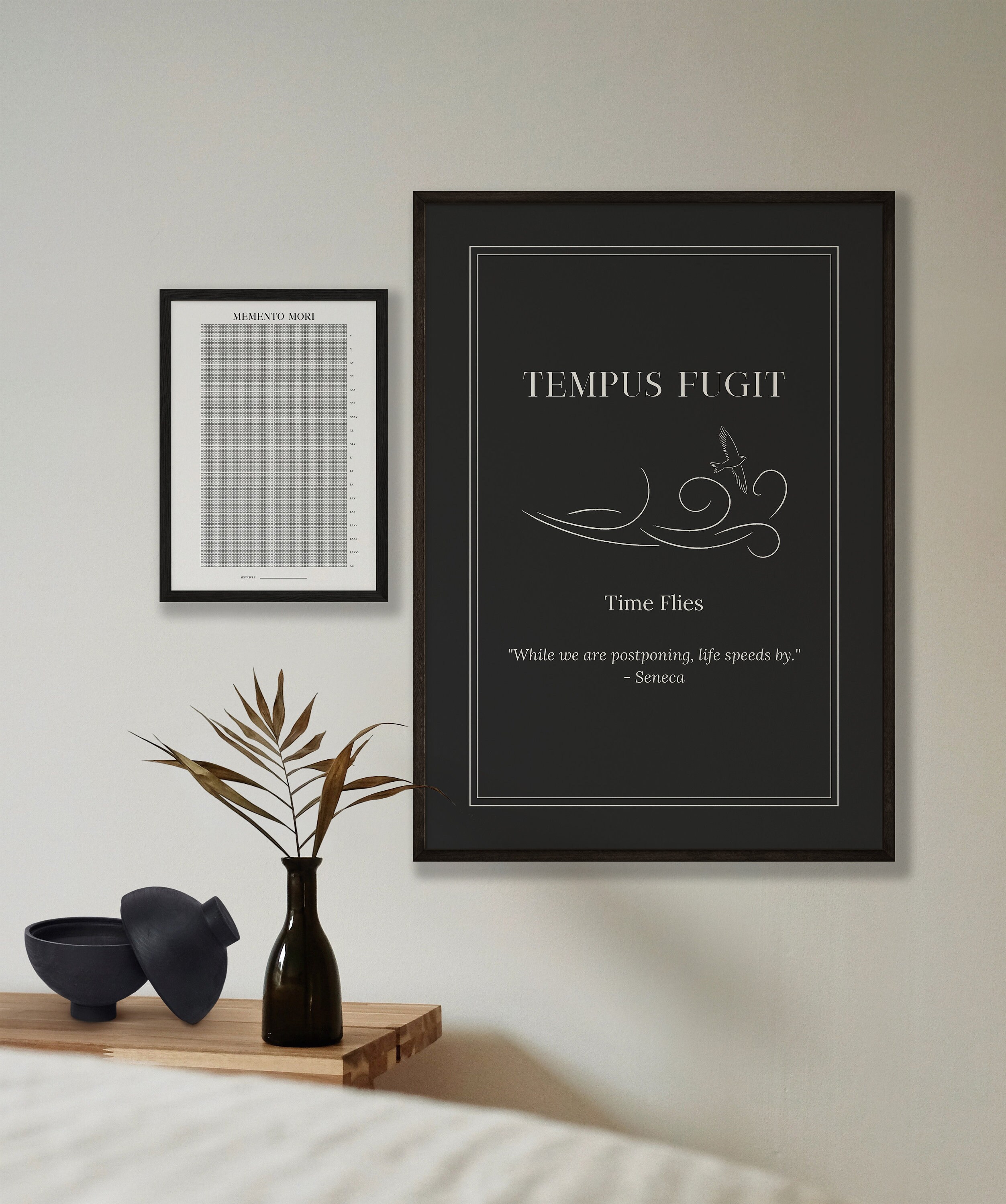 Tempus Fugit, Black Stoicism Print, Seneca Quote, Life Speeds By ...