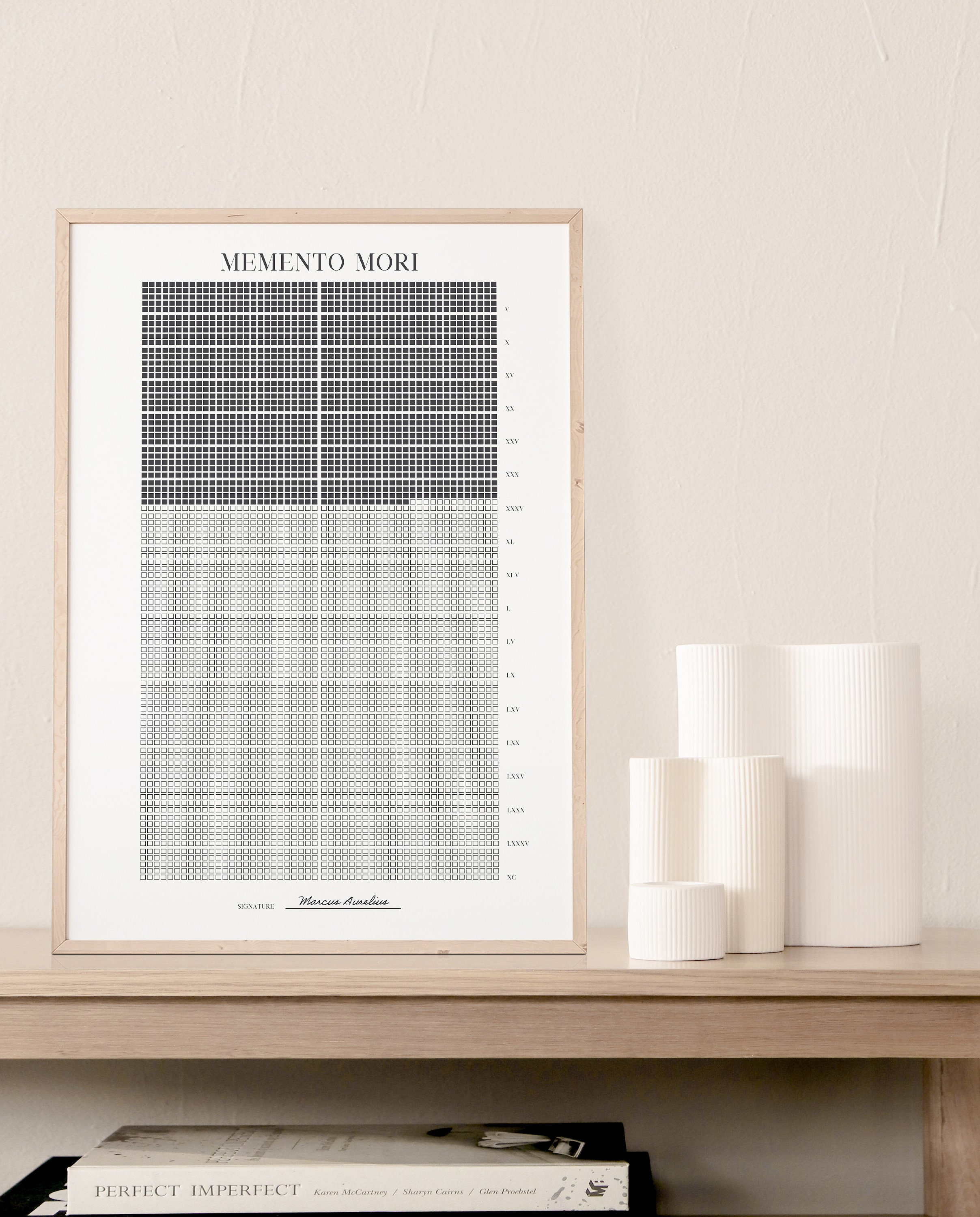 Life Calendar, Memento Mori, Life in Weeks, Stoicism Digital Print ...